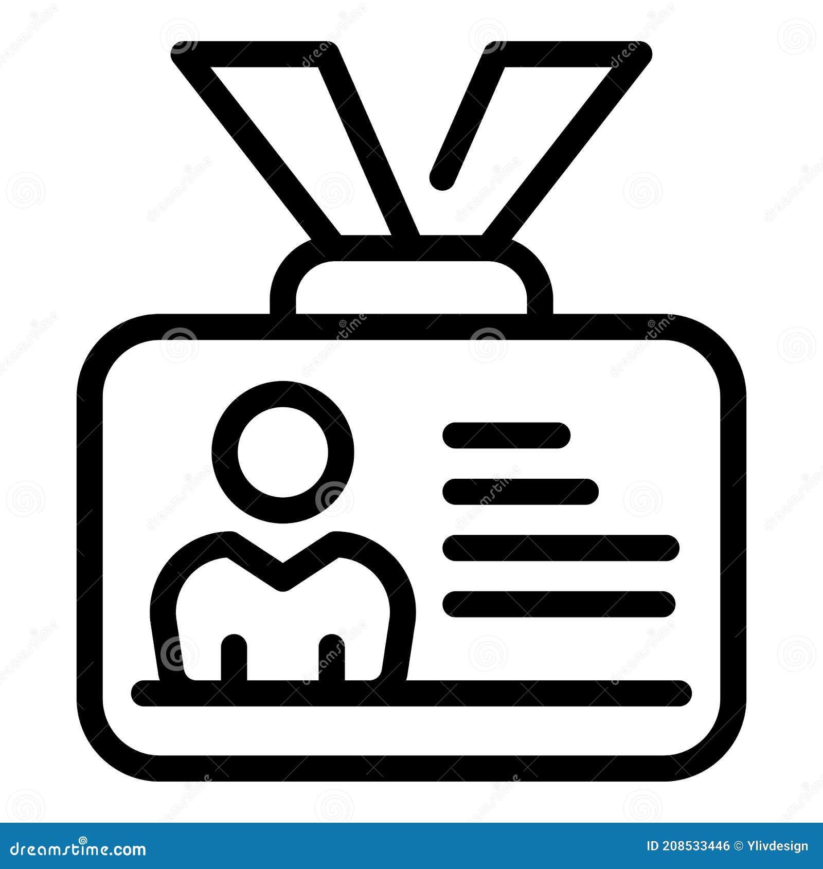 Customer Id Card Icon, Outline Style Stock Vector - Illustration of ...