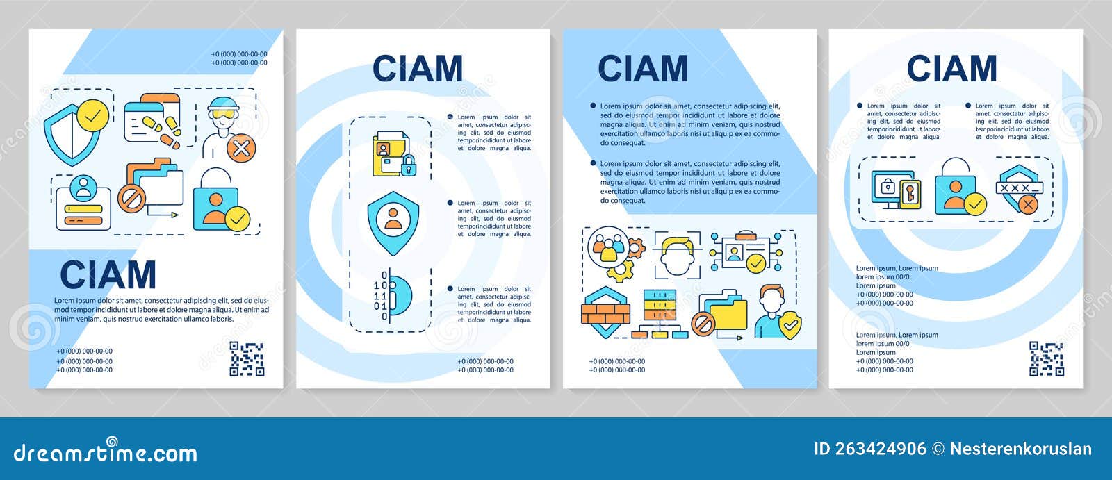 Customer Identity and Access Management Blue Brochure Template Stock ...