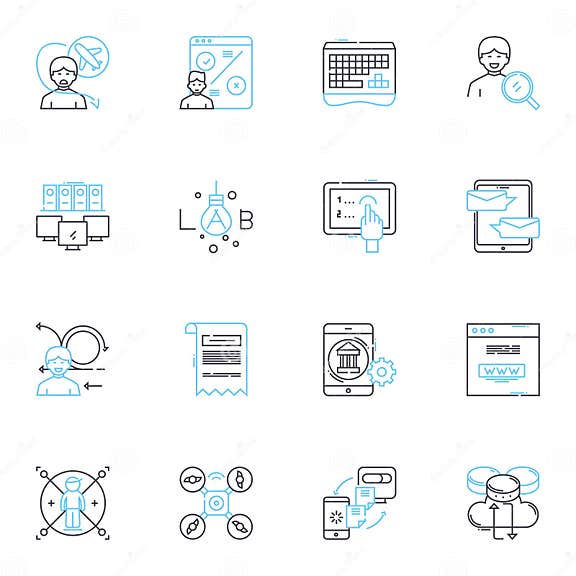 Customer Identity Linear Icons Set. Authentication, Verification, Identification, Validation ...