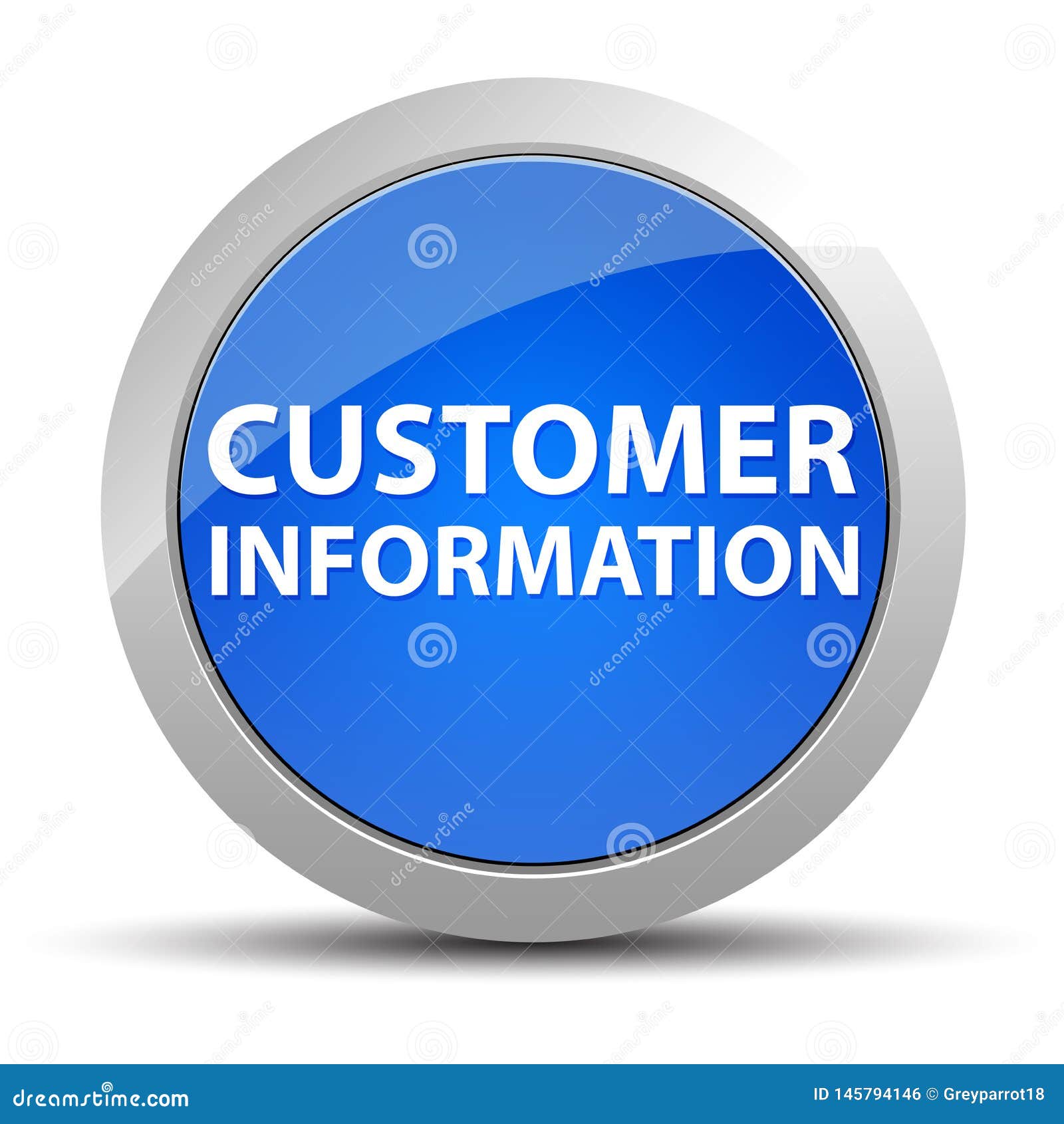 Customer Information Blue Round Button Stock Illustration ...
