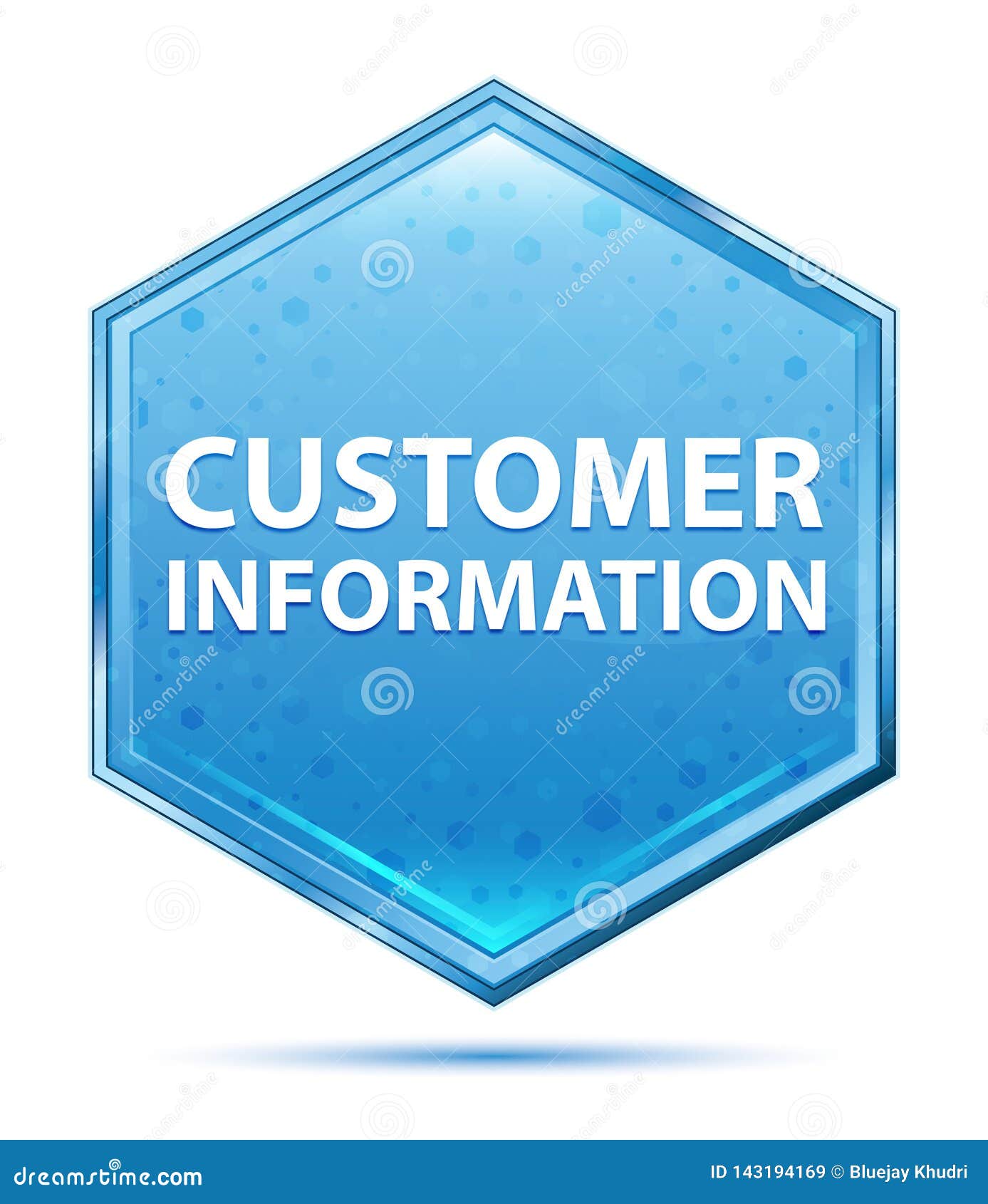 Customer Information Crystal Blue Hexagon Button Stock Illustration ...