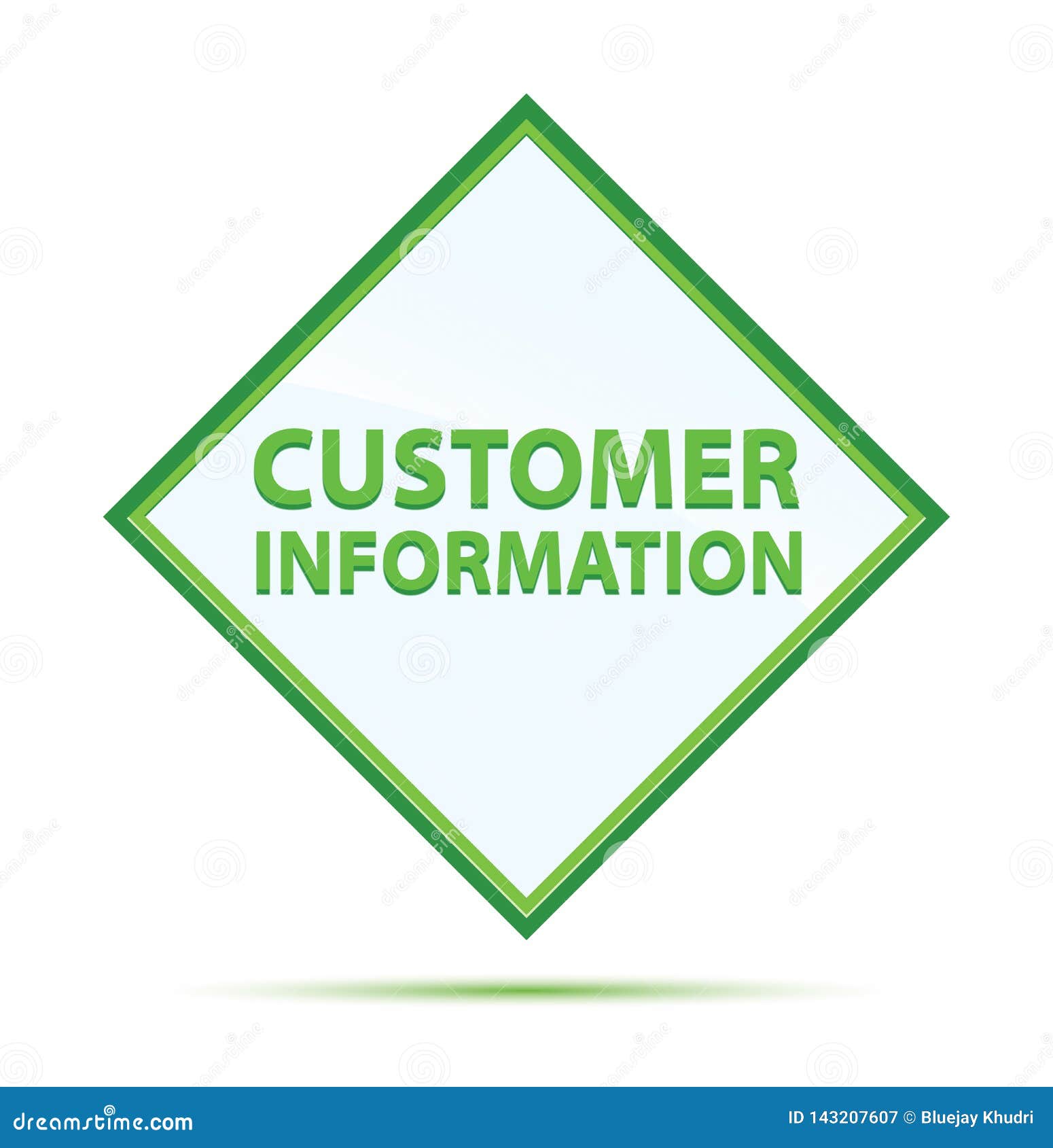 Customer Information Modern Abstract Green Diamond Button Stock ...