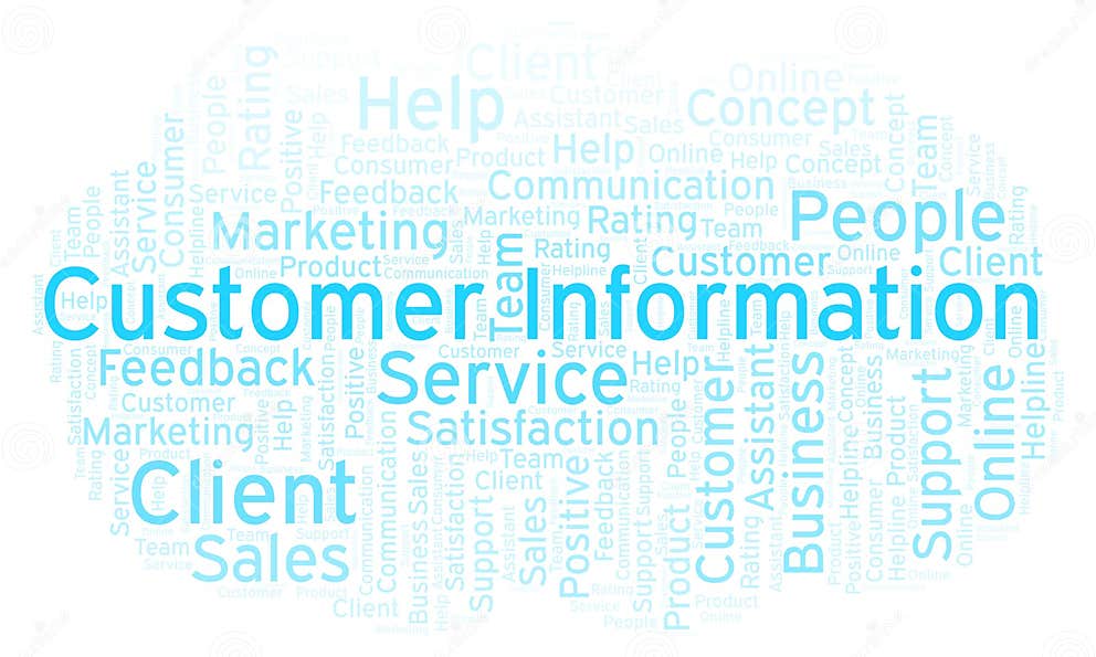 Customer Information Word Cloud. Stock Illustration - Illustration of ...