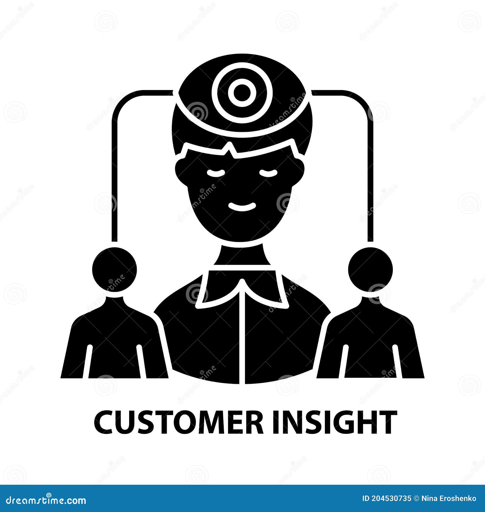 Customer Insight Symbol Icon, Black Vector Sign with Editable Strokes ...