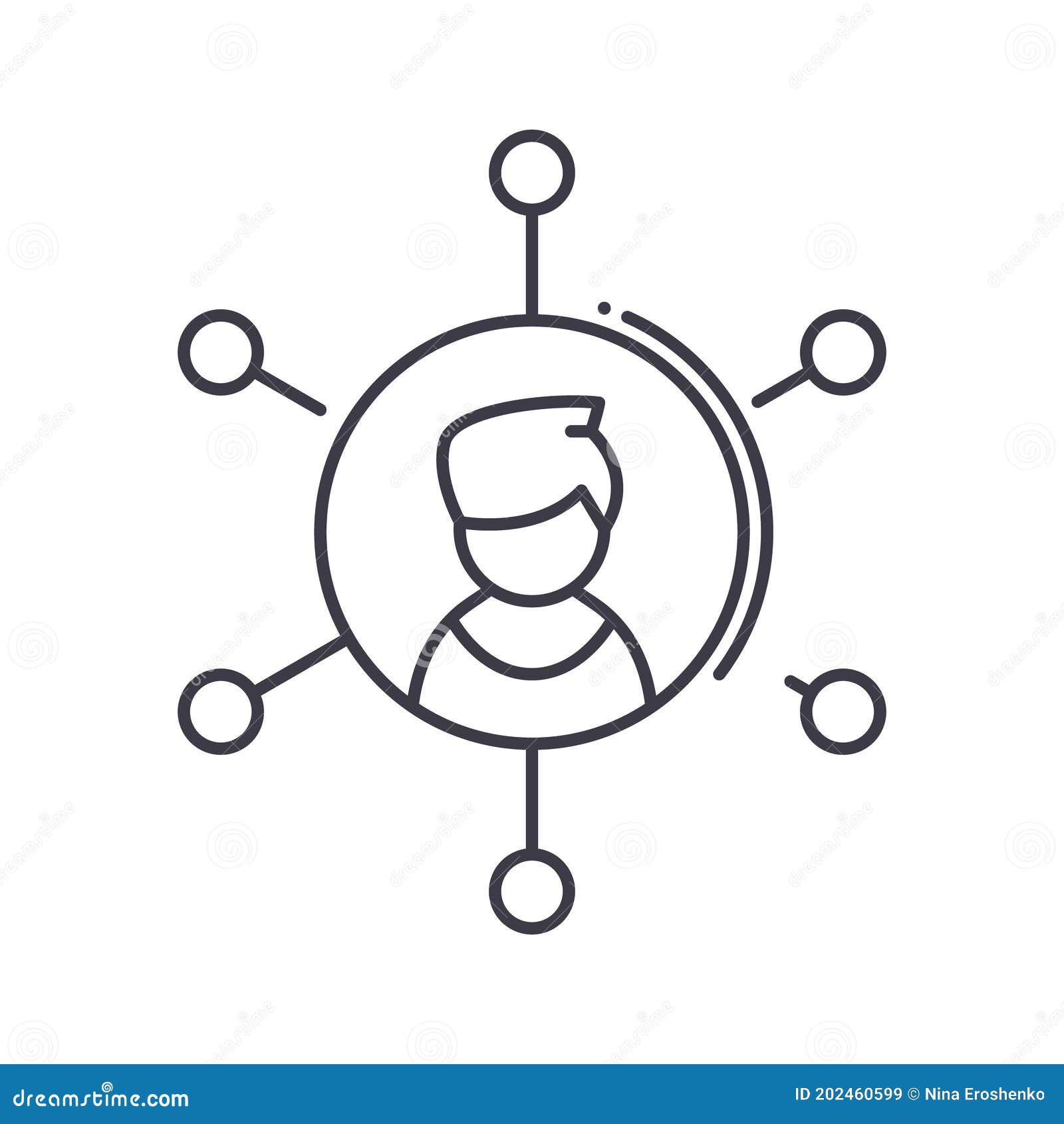 Customer Intelligence Icon, Linear Isolated Illustration, Thin Line ...