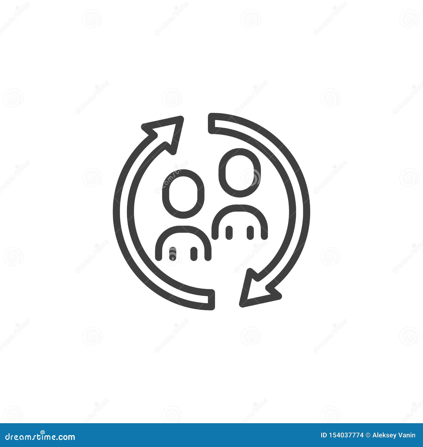 Customer Interaction Line Icon Stock Vector - Illustration of ...