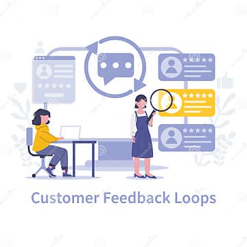 Customer Interaction in Marketing Concept. Flat Vector Illustration ...