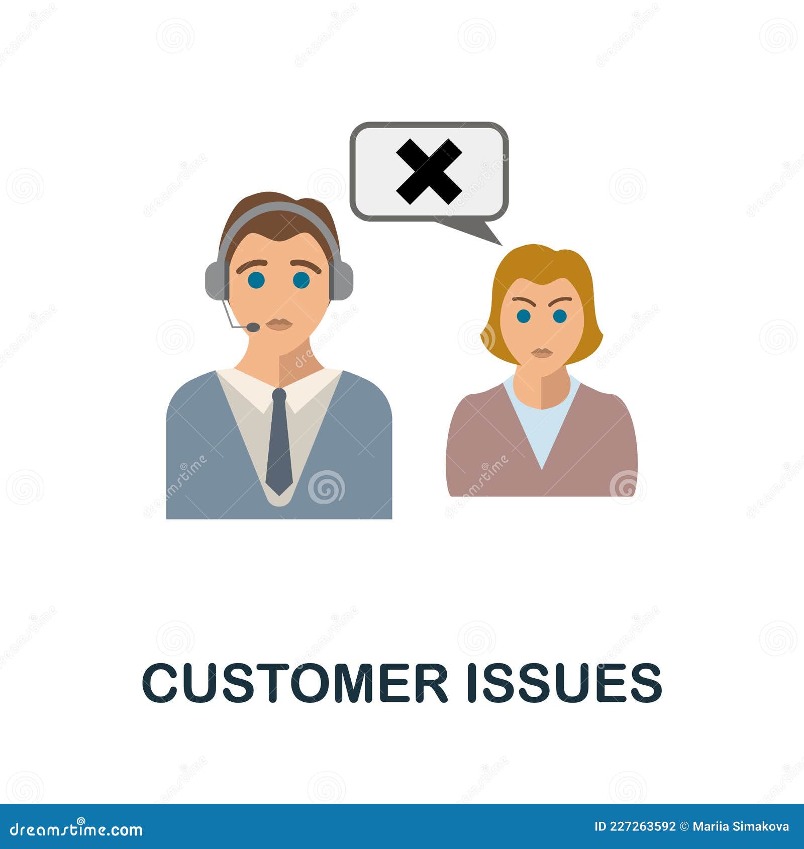 Customer Issues Flat Icon. Colored Sign from Customer Management ...