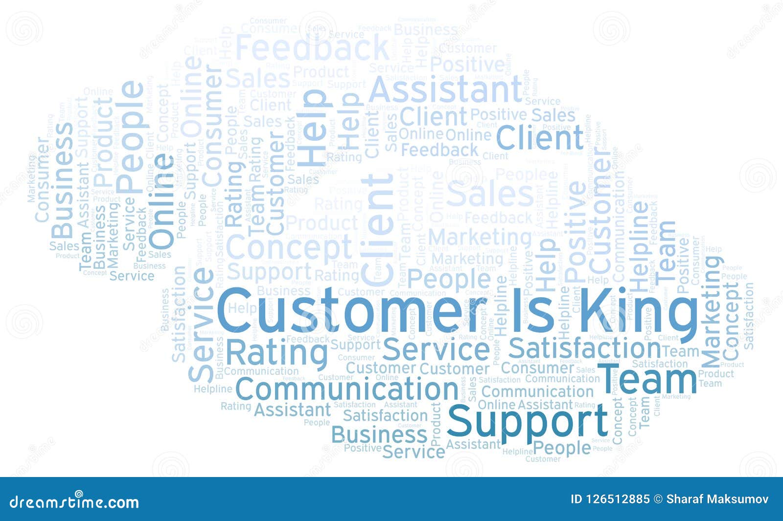 Customer is King Word Cloud. Stock Illustration - Illustration of ...
