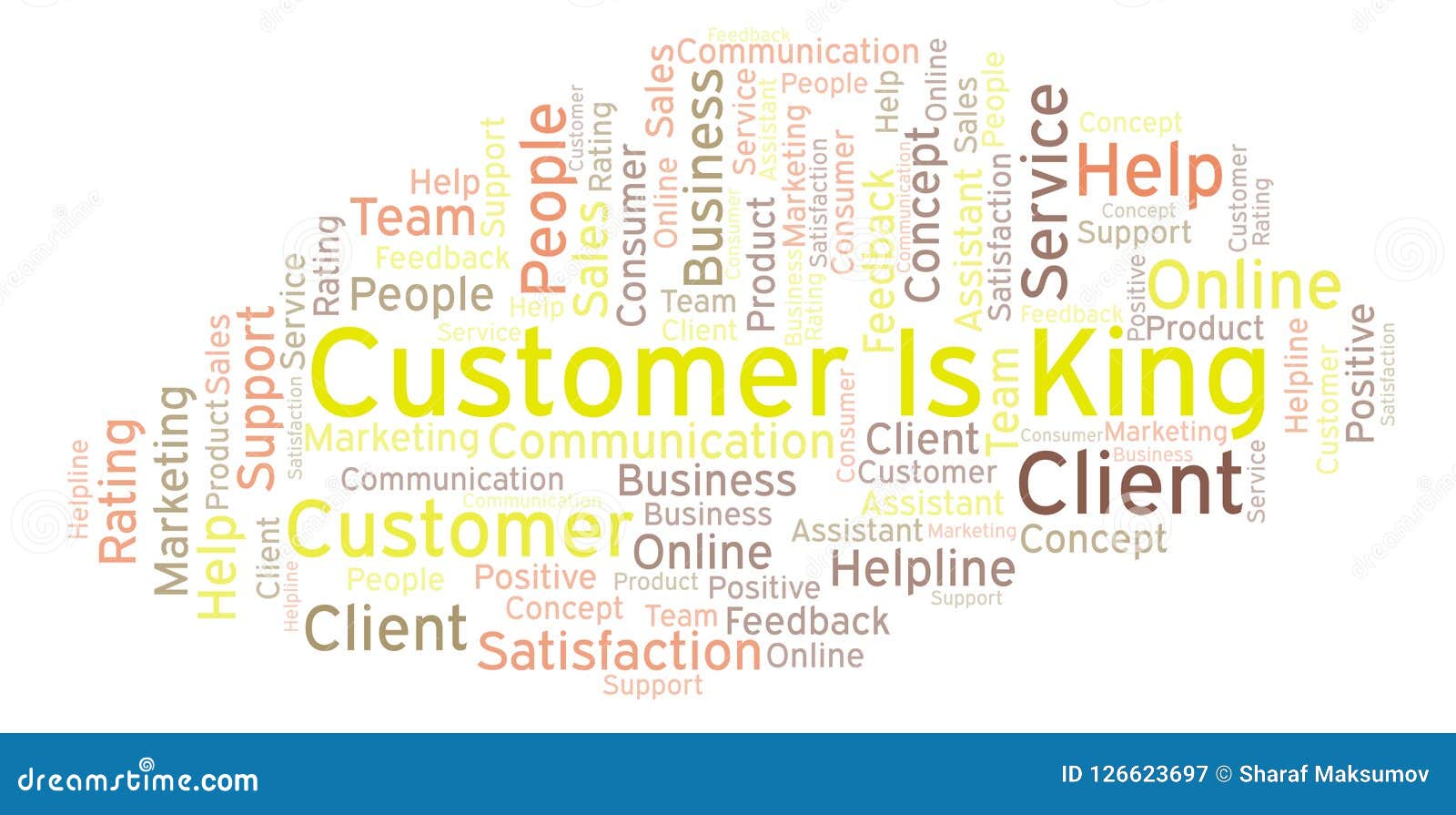 Customer is King Word Cloud. Stock Illustration - Illustration of help ...