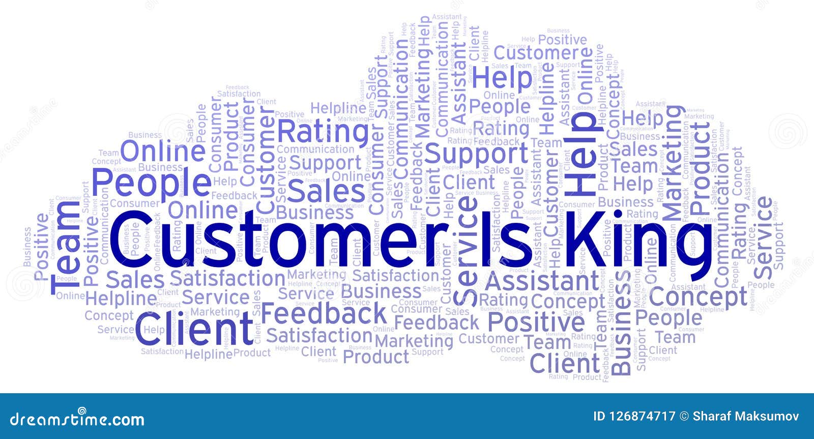 Customer is King Word Cloud. Stock Illustration - Illustration of print ...