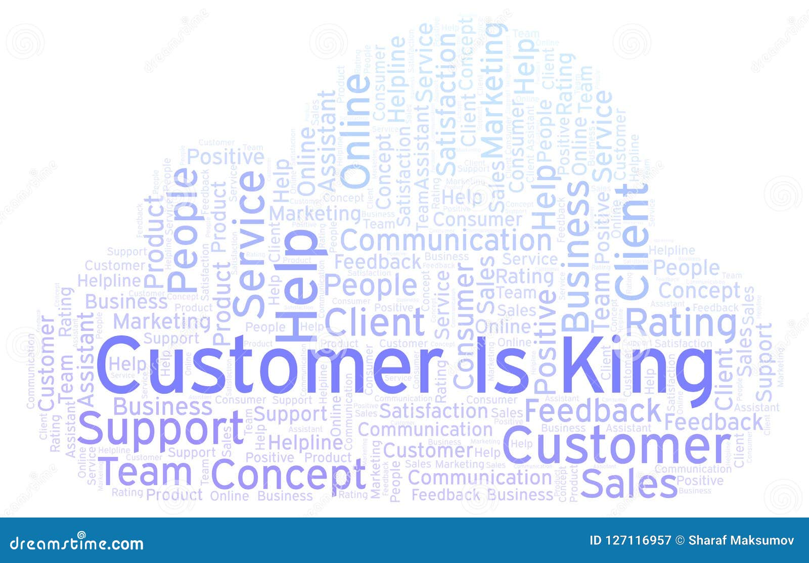 Customer is King Word Cloud. Stock Illustration - Illustration of ...