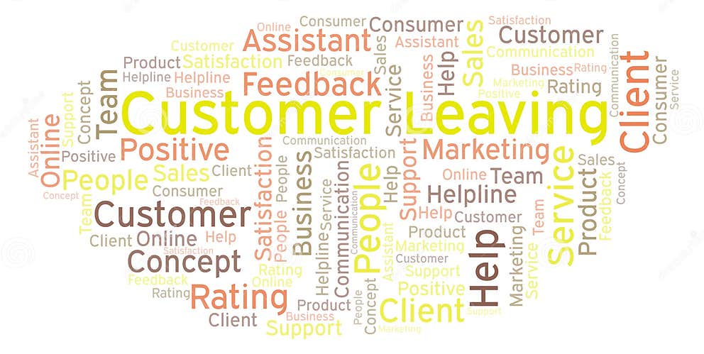Customer Leaving Word Cloud. Stock Illustration - Illustration of ...