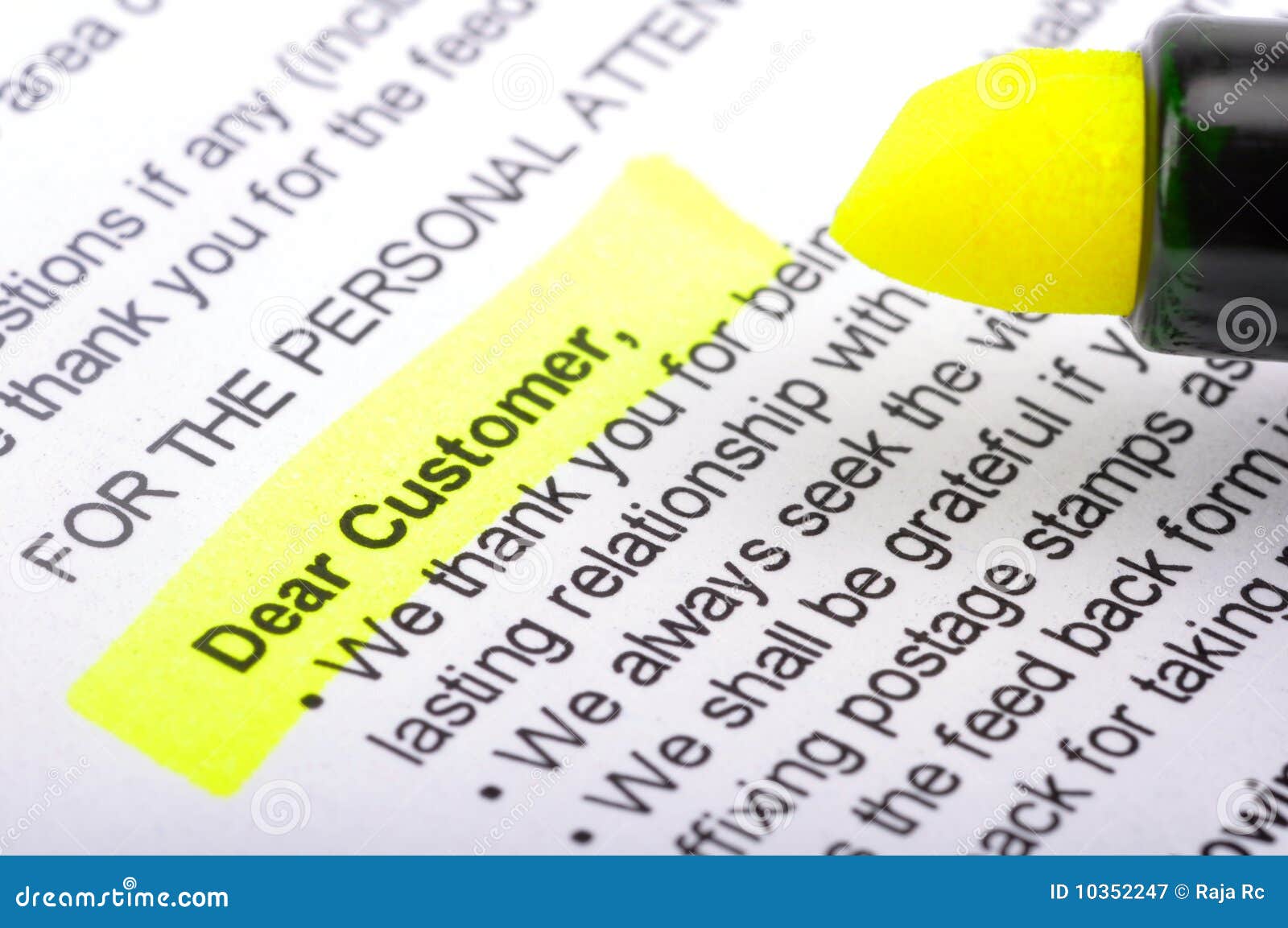 Customer letter stock image. Image of print, conceptual - 10352247