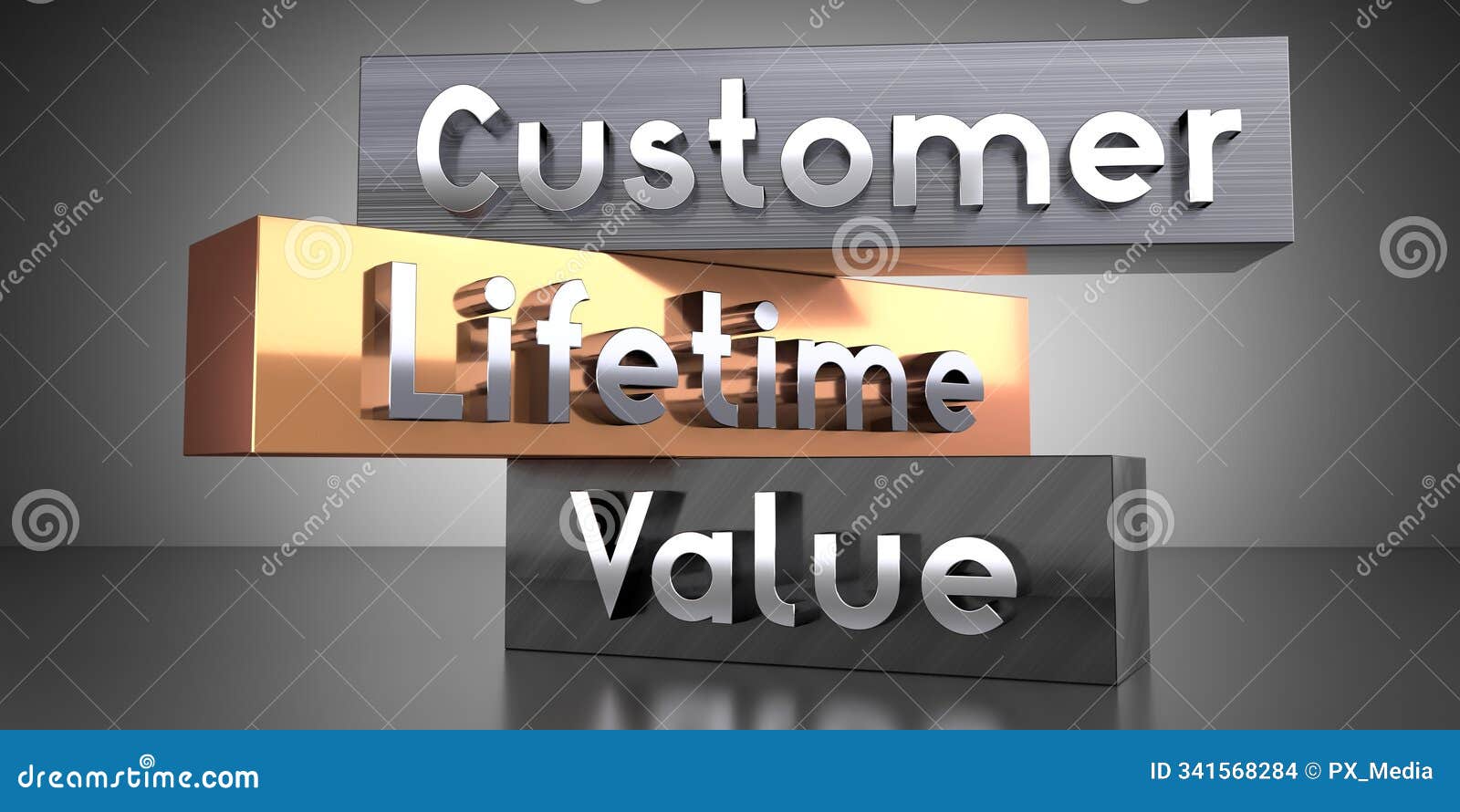 Customer, Lifetime, Value - Words on Metal Blocks Stock Illustration ...