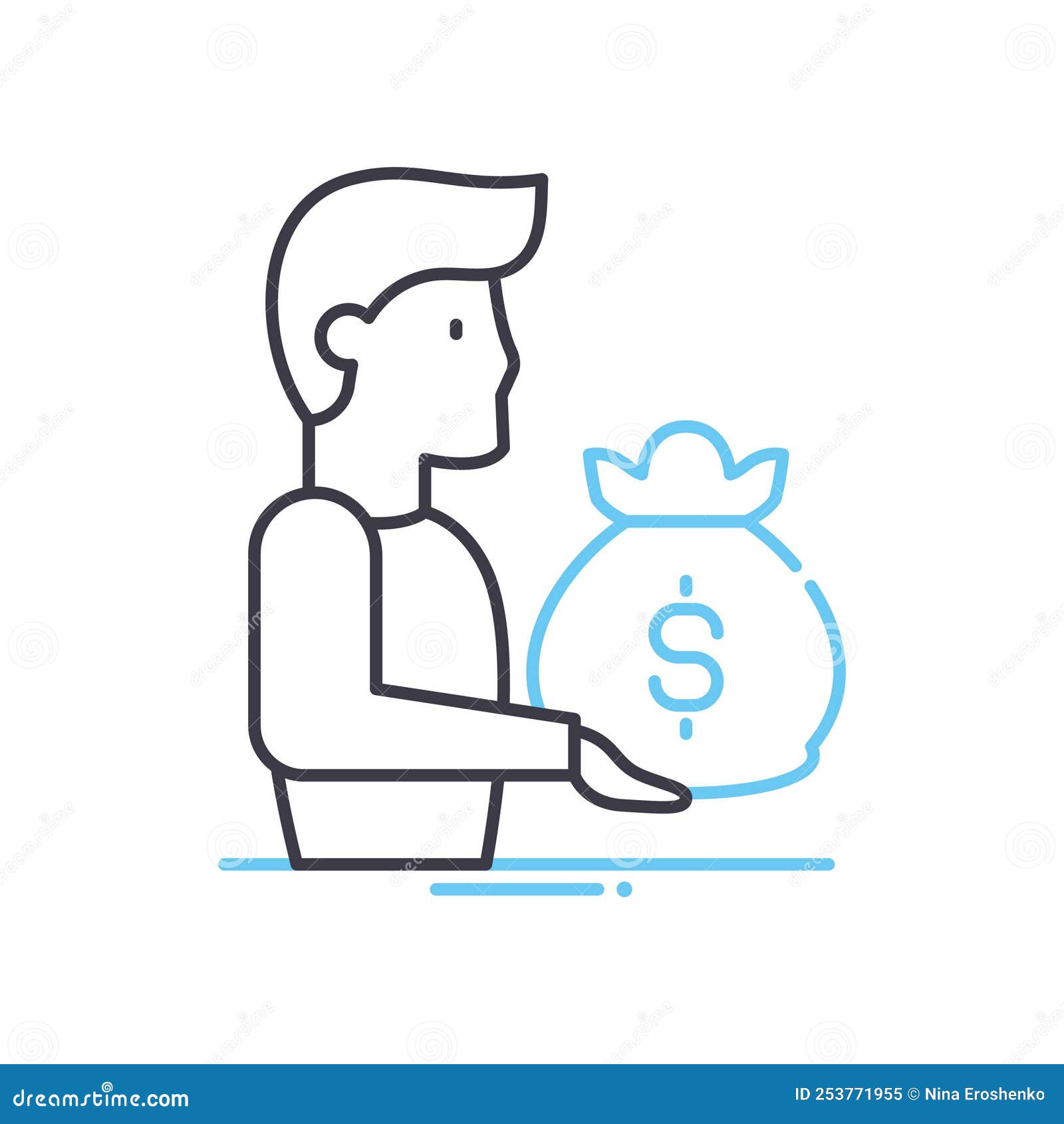 Customer Line Icon, Outline Symbol, Vector Illustration, Concept Sign ...