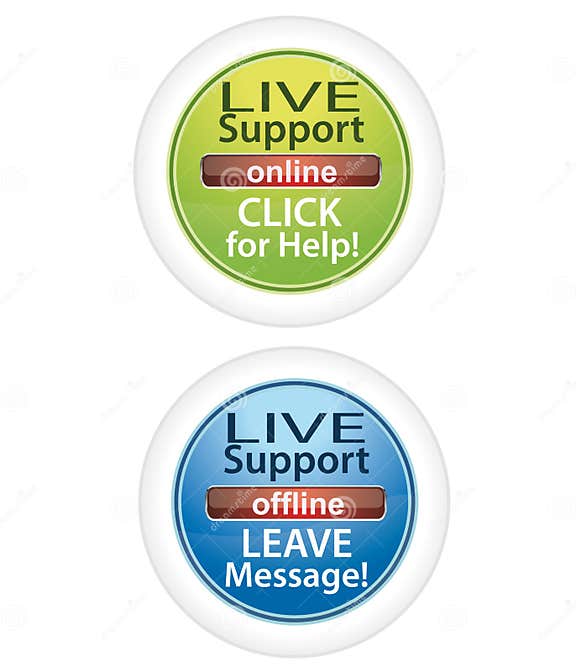 Customer Live Support Buttons Stock Vector - Illustration of service ...
