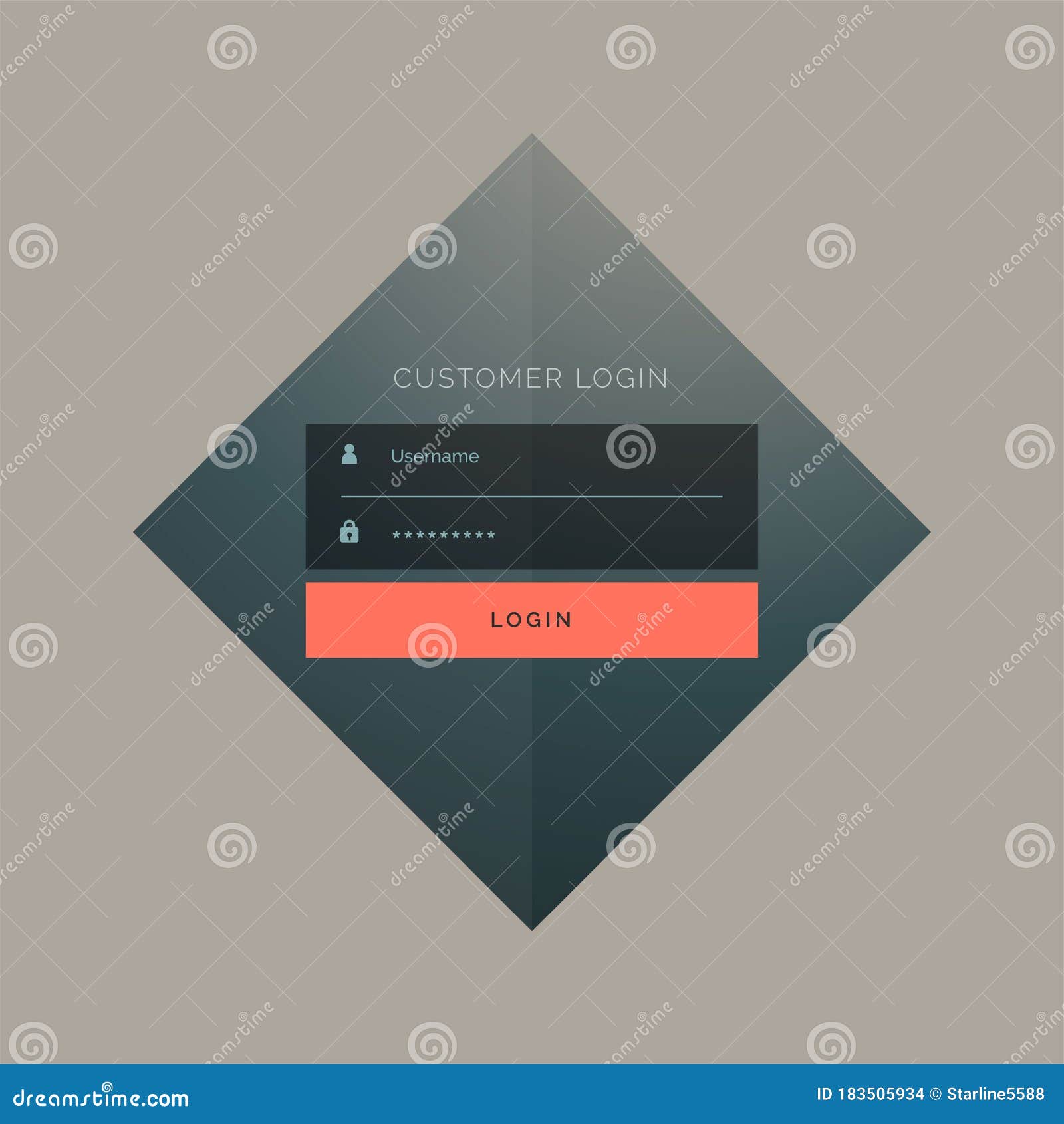 Customer Login Form Design with Username and Password Stock Vector ...