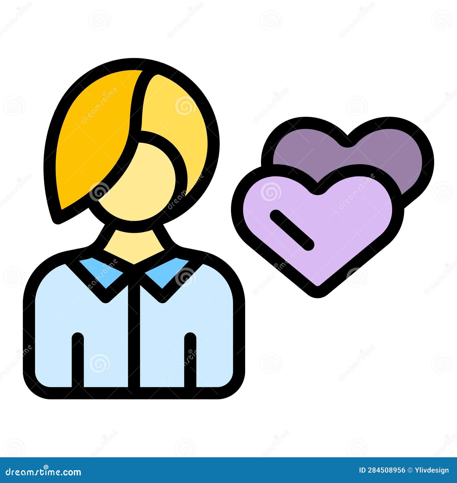 Customer Love Icon Vector Flat Stock Vector - Illustration of company ...