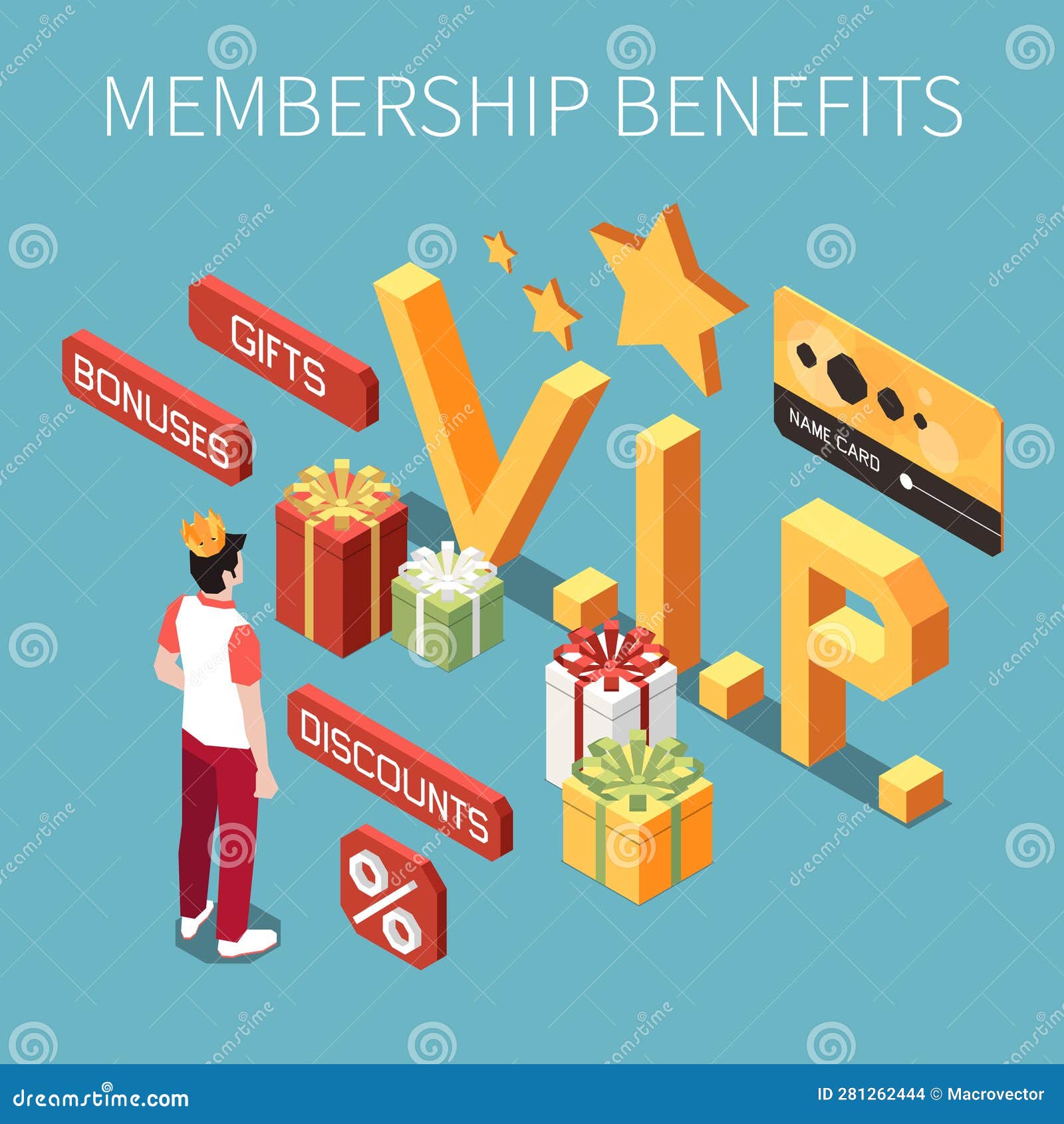 Customer Loyalty Bonus Reward Programs Isometric Colored Composition ...