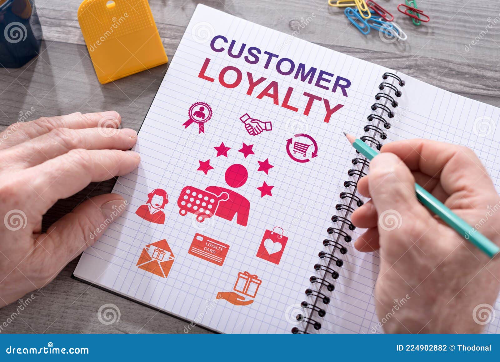 Customer Loyalty Concept on a Notepad Stock Photo - Image of branding ...