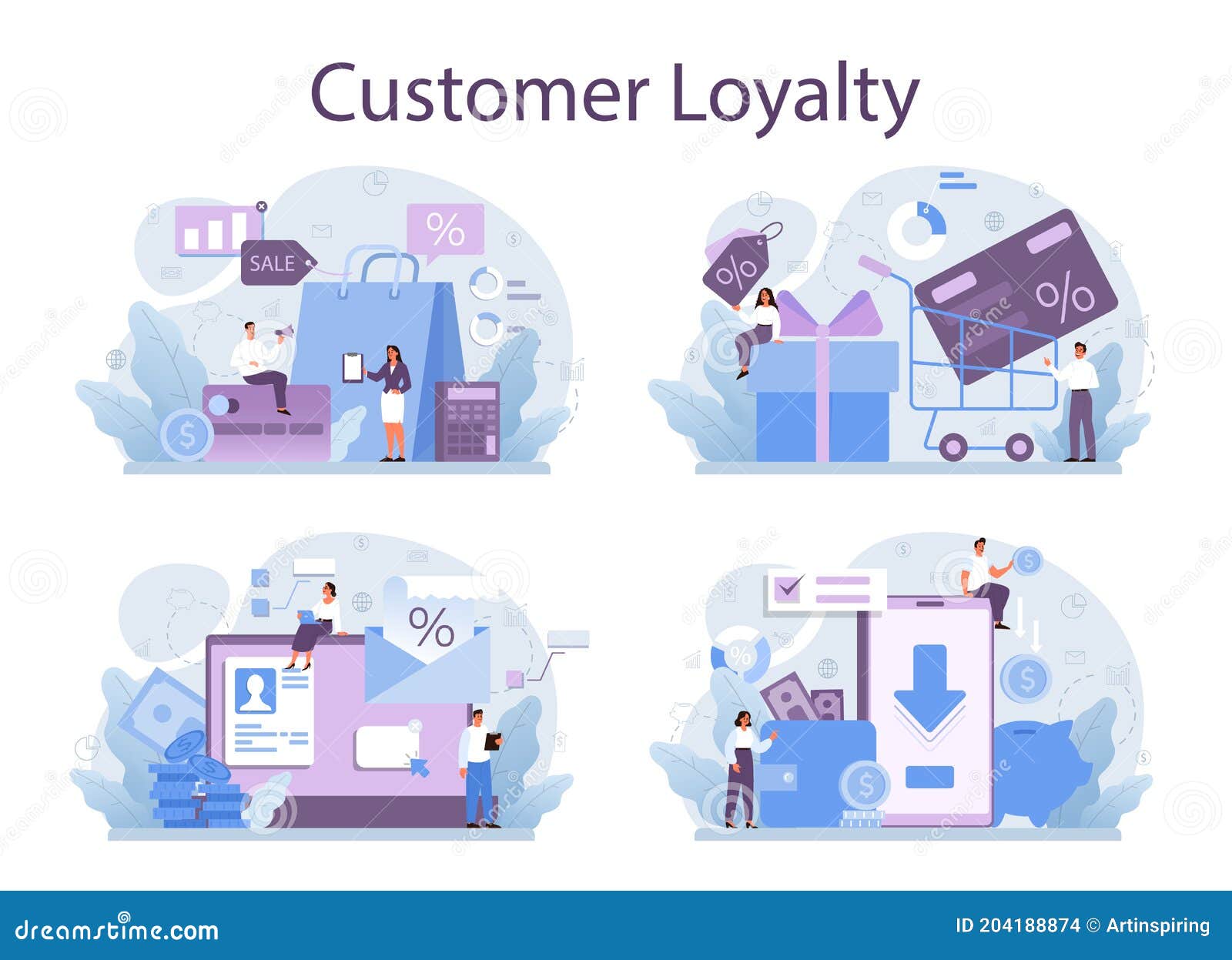 Customer Loyalty Concept Set. Marketing Program Development Stock ...
