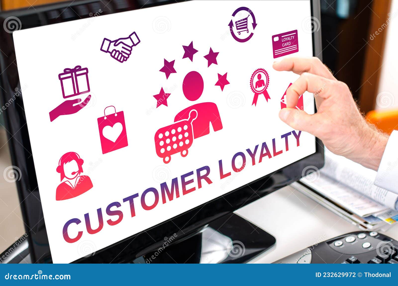 Customer Loyalty Concept on a Computer Monitor Stock Photo - Image of ...