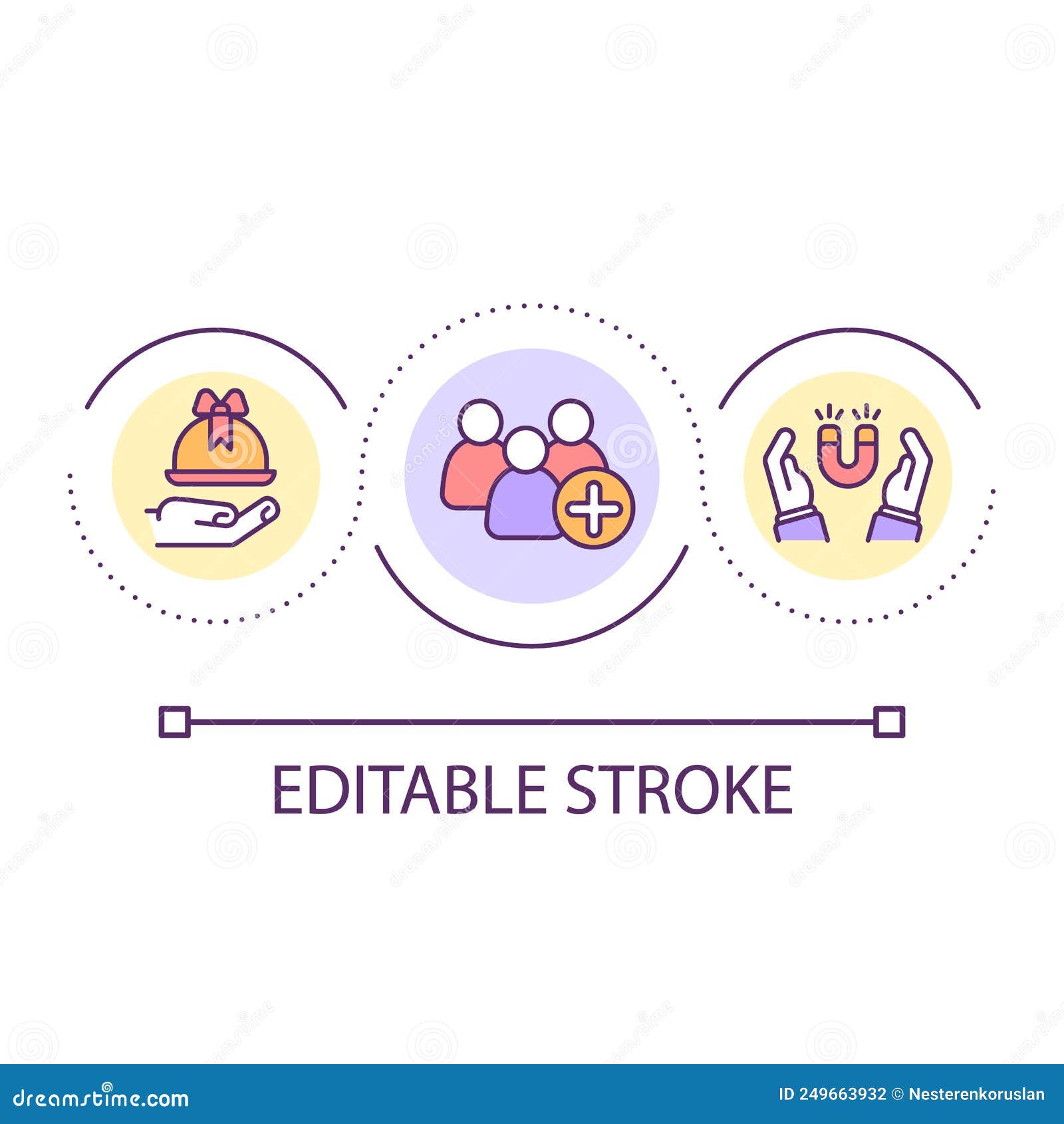 Customer Loyalty Program in Restaurant Loop Concept Icon Stock Vector ...