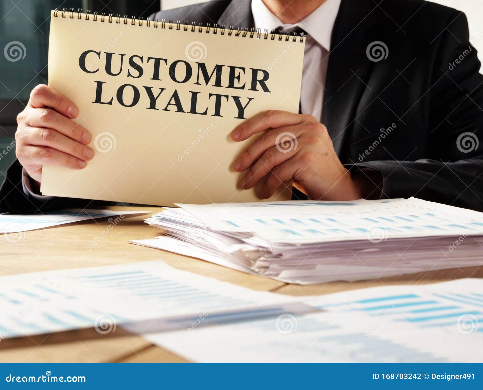 Customer Loyalty Report in the Manager Hands Stock Photo - Image of ...