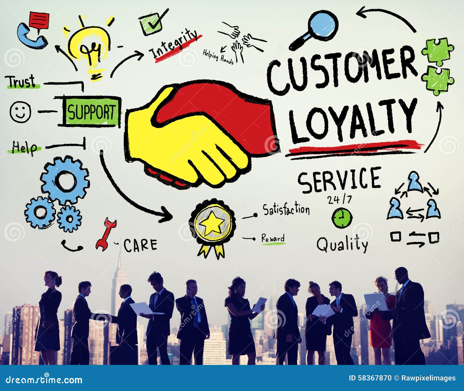 Customer Loyalty Satisfaction Support Strategy Service Concept Stock ...