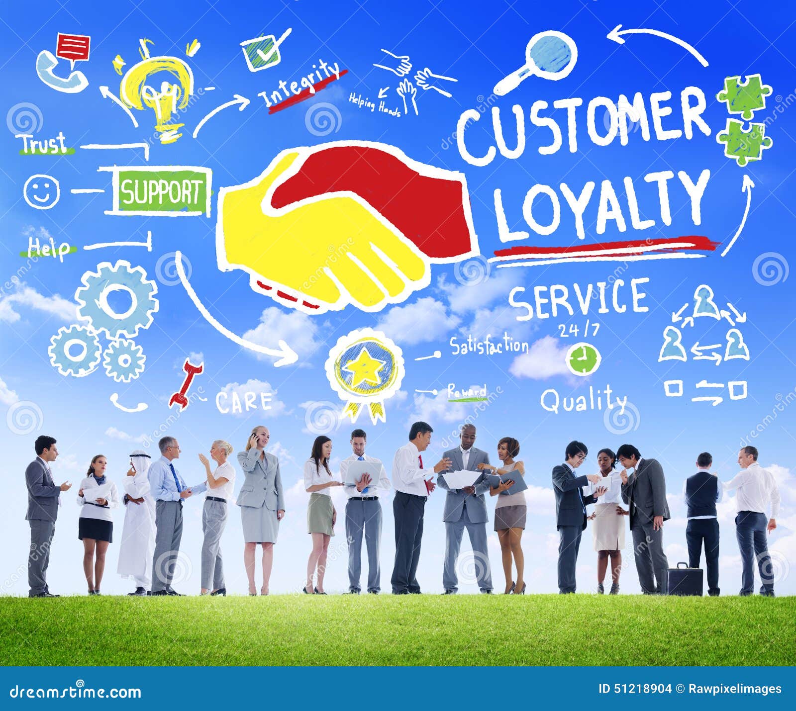 Customer Loyalty Service Support Care Trust Business Concept Stock ...