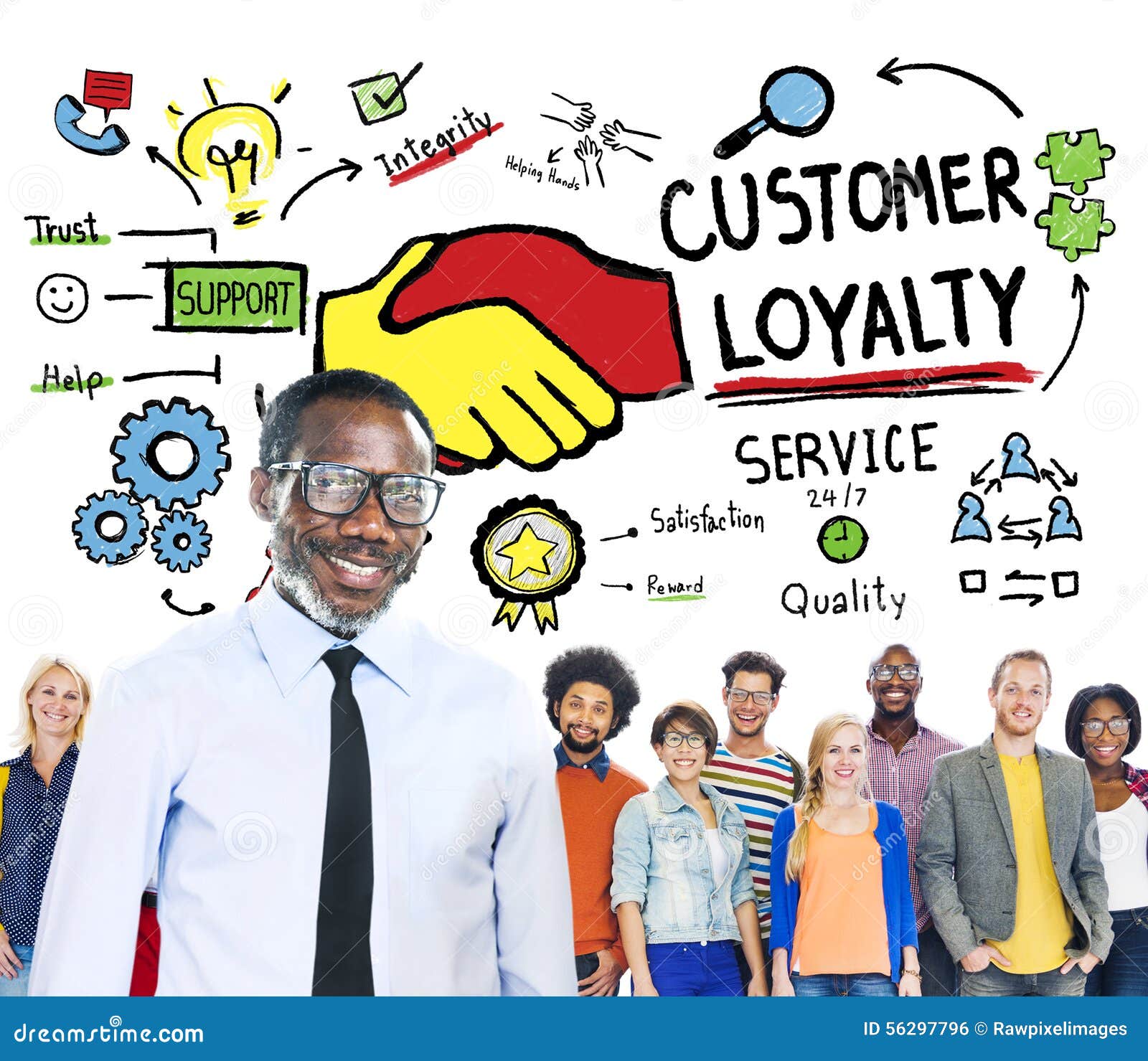 Customer Loyalty Service Support Care Trust Casual Concept Stock Photo ...