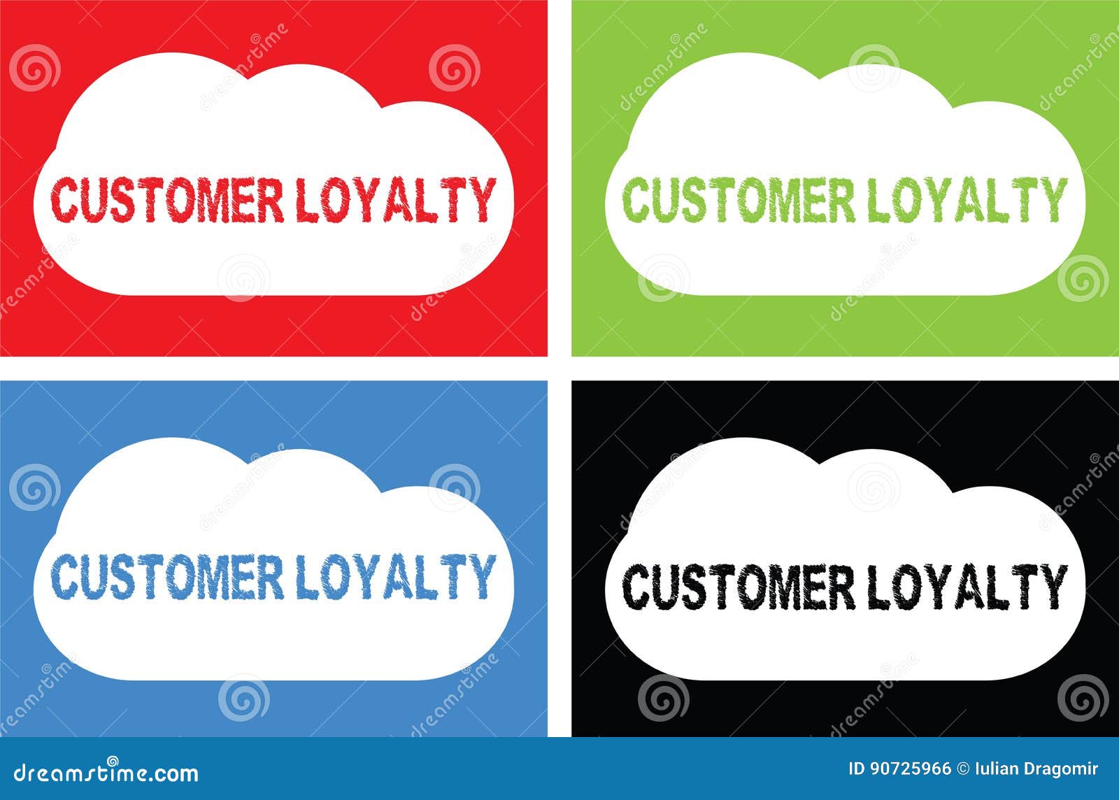 CUSTOMER LOYALTY Text, on Cloud Bubble Sign. Stock Illustration ...
