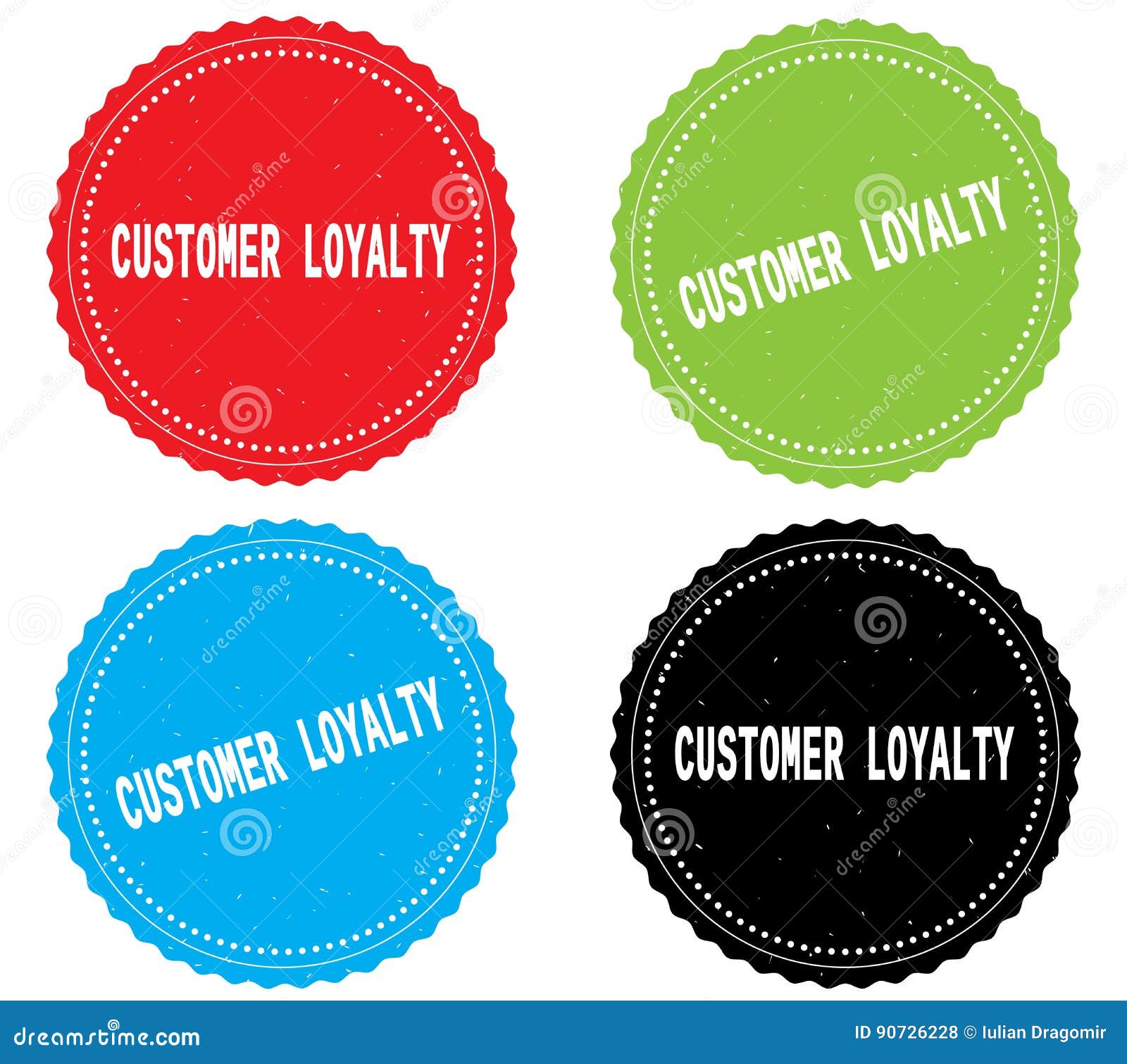 CUSTOMER LOYALTY Text, on Round Wavy Border Stamp Badge. Stock ...