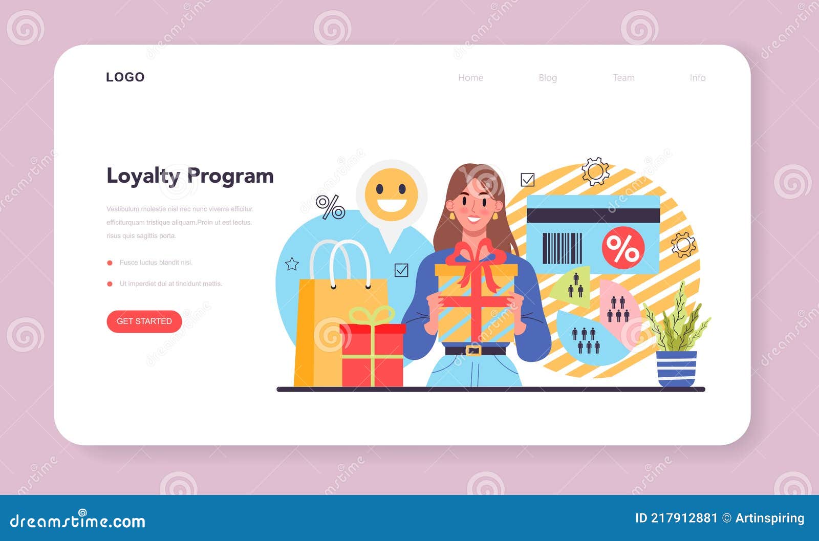 Customer Loyalty Web Banner or Landing Page. Marketing Program Stock ...