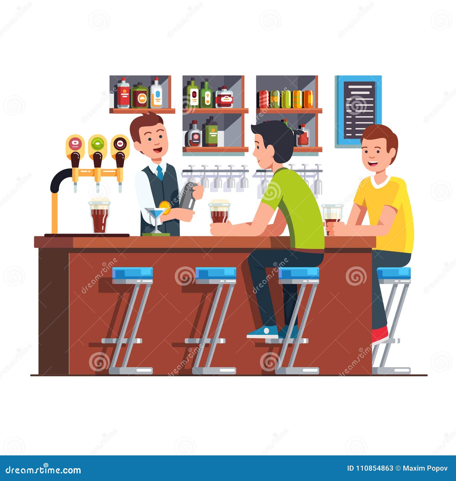Barman Cartoon Vector | CartoonDealer.com #44756983