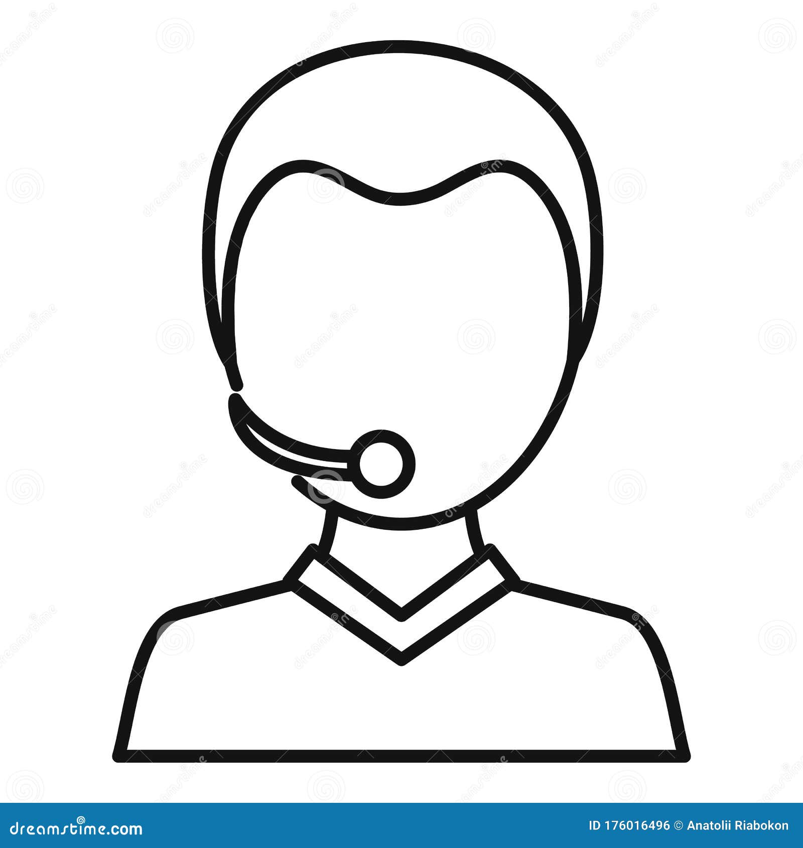 Customer Man Support Icon, Outline Style Stock Vector - Illustration of ...