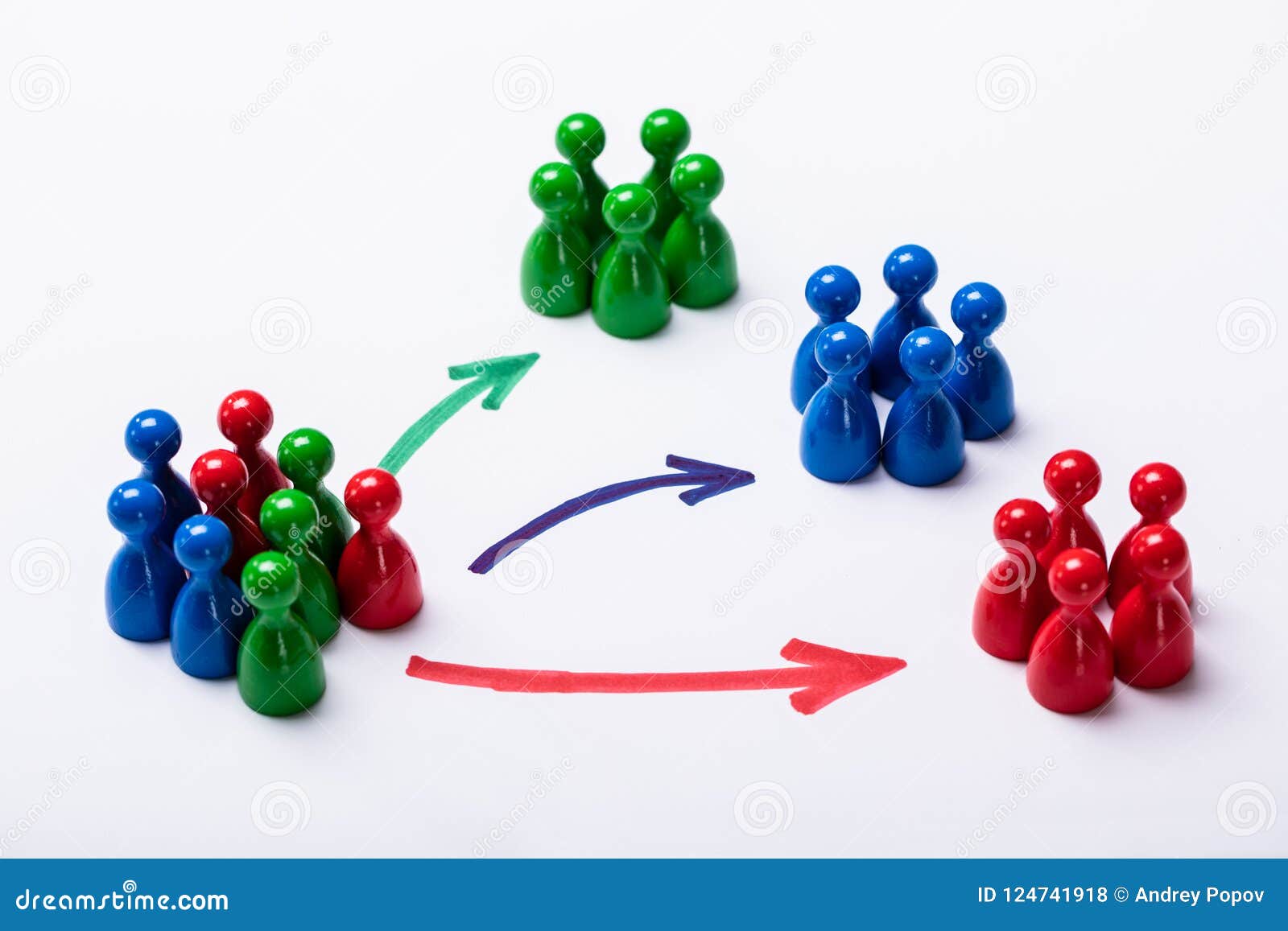 Customers Segmented into Groups Stock Photo - Image of color ...