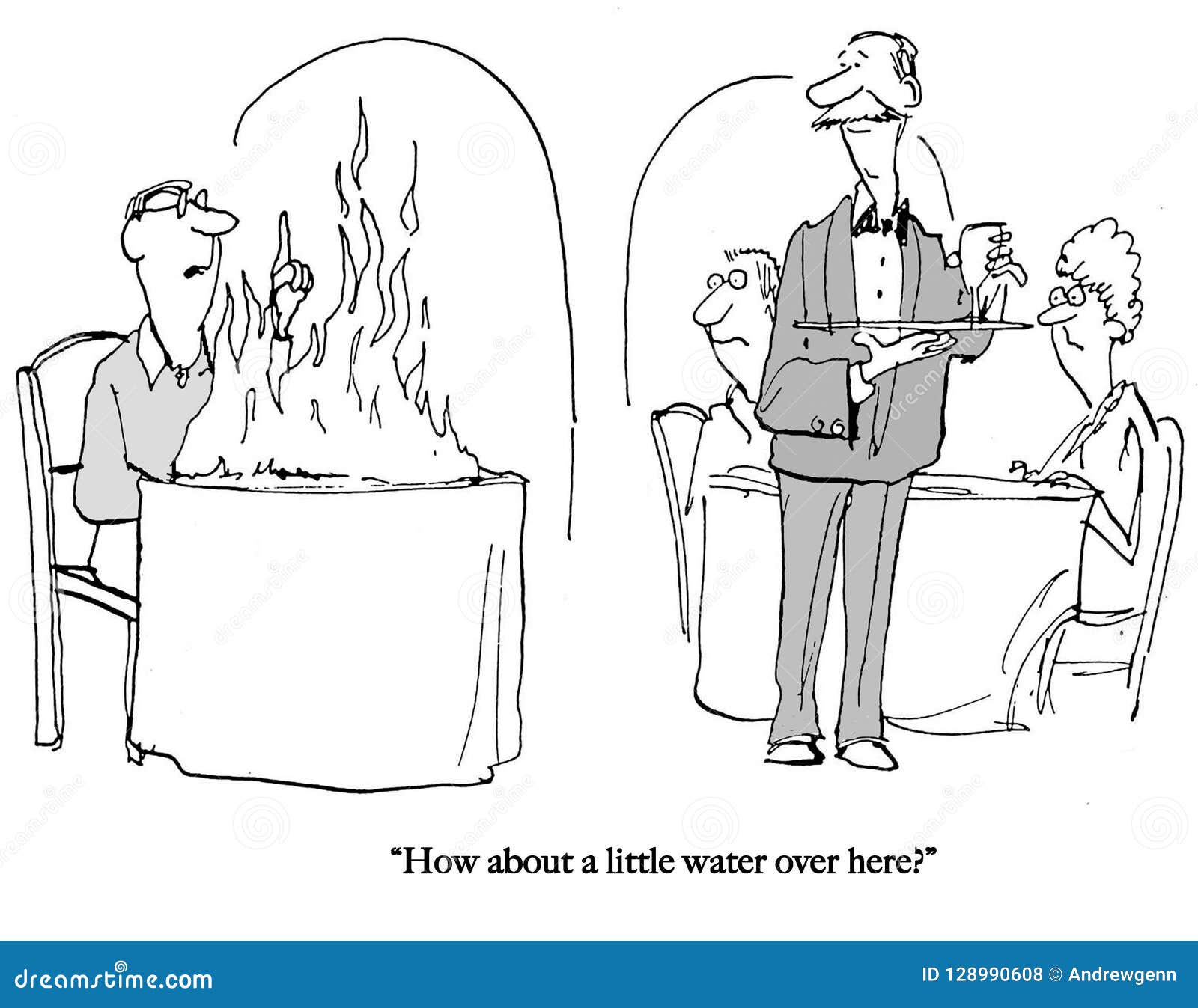 Customer Needs Water for Fire Stock Illustration - Illustration of ...