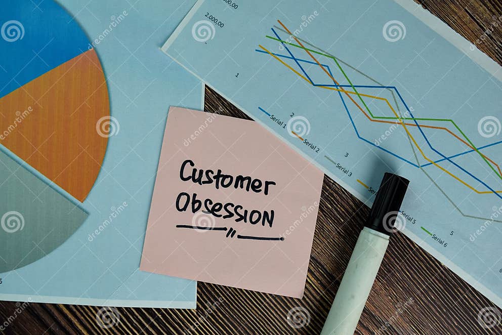 Customer Obsession Write on Sticky Notes Isolated on Wooden Table Stock ...