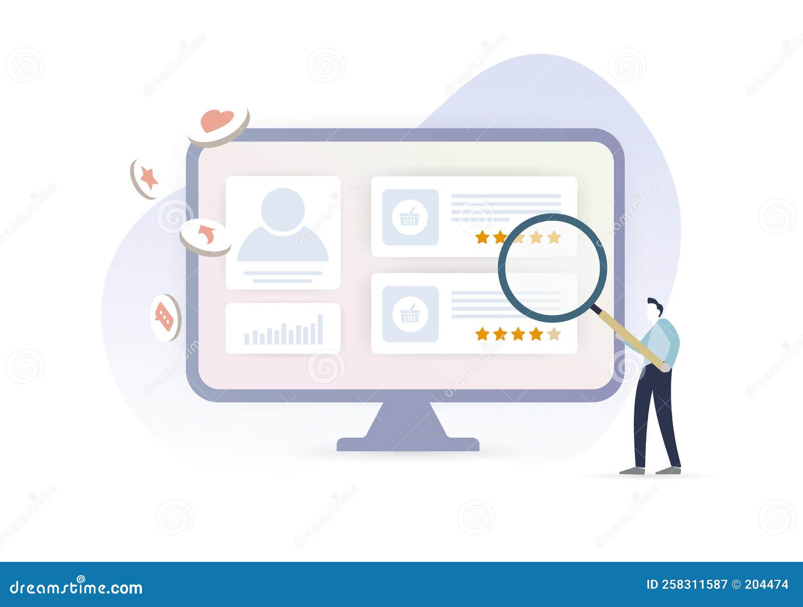 Behavioral Analysis Soft Blue Concept Icon Cartoon Vector ...