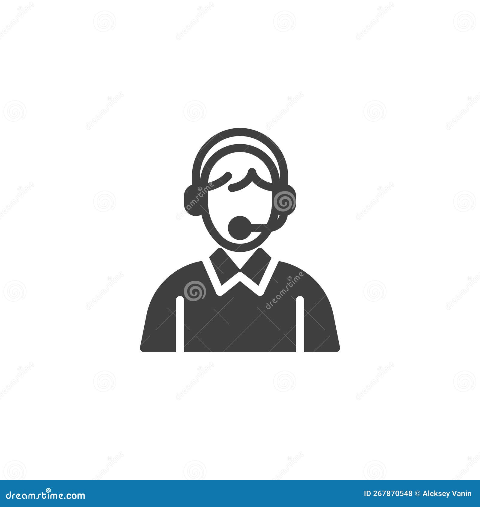 Customer Operator Vector Icon Stock Vector - Illustration of glyph ...