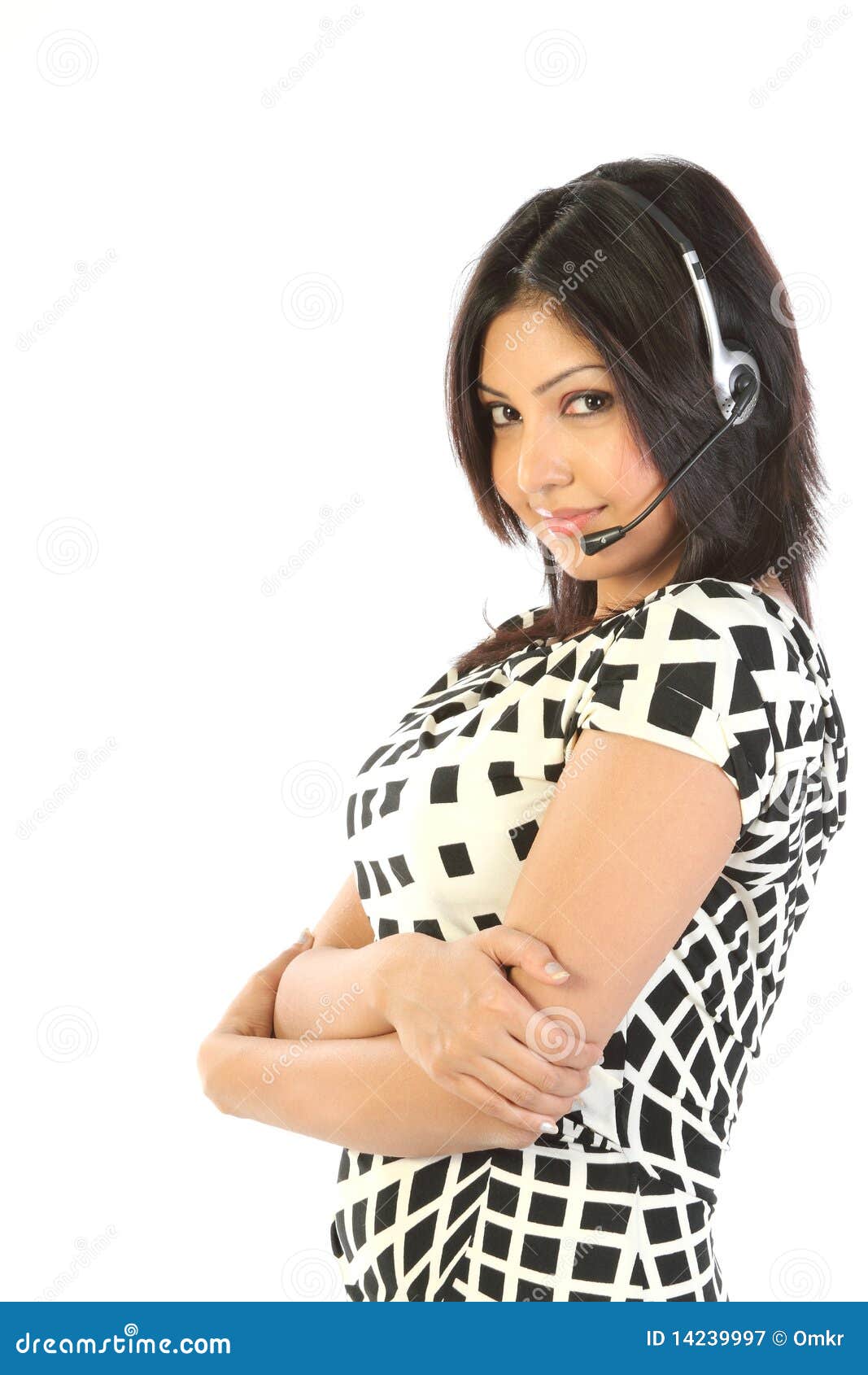 Customer Operator Woman Smiling Stock Image - Image of helpful, help ...