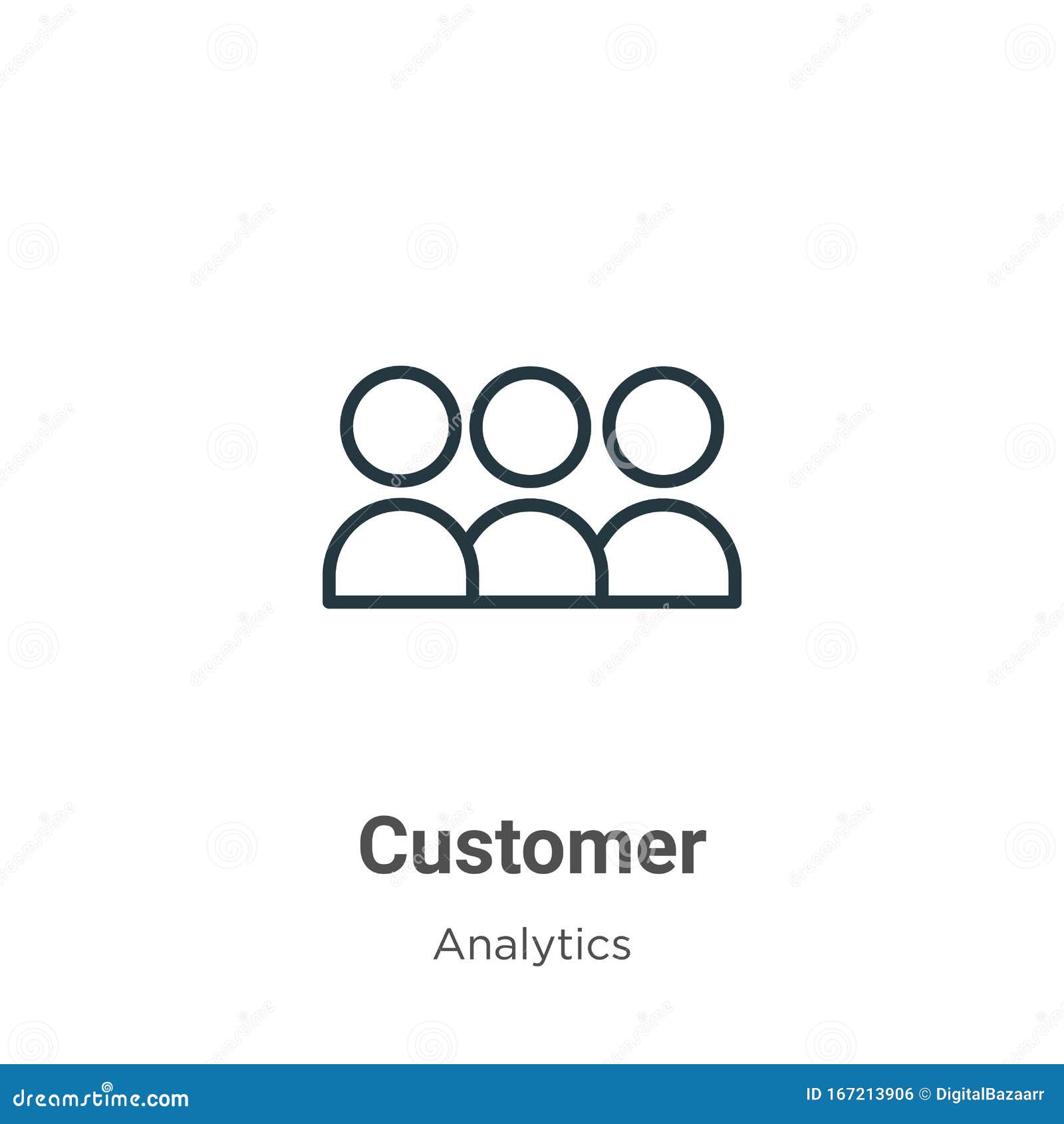 Customer Outline Vector Icon. Thin Line Black Customer Icon, Flat ...