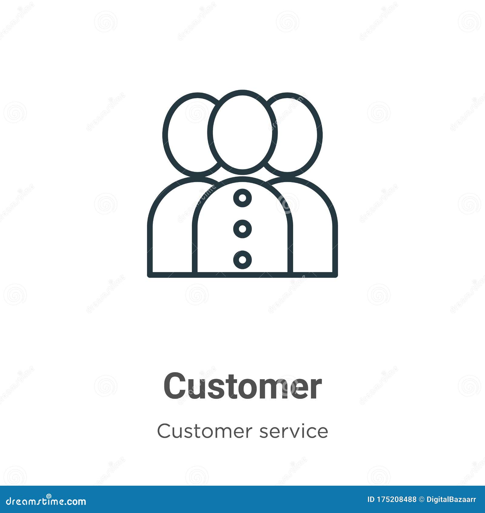 Customer Outline Vector Icon. Thin Line Black Customer Icon, Flat ...