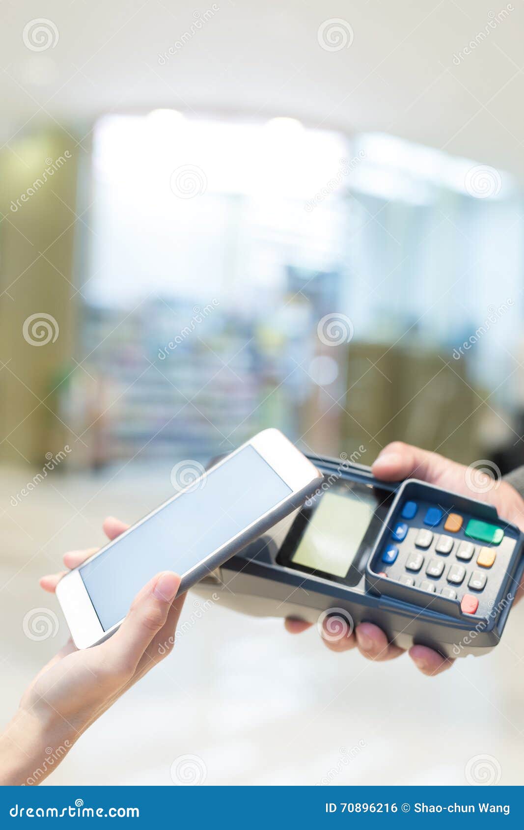 Customer pay by cellphone stock photo. Image of cell - 70896216