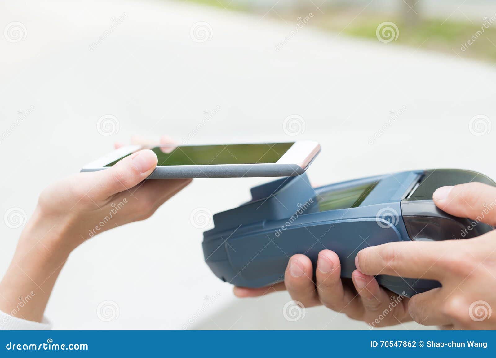 Customer pay by cellphone stock photo. Image of finance - 70547862