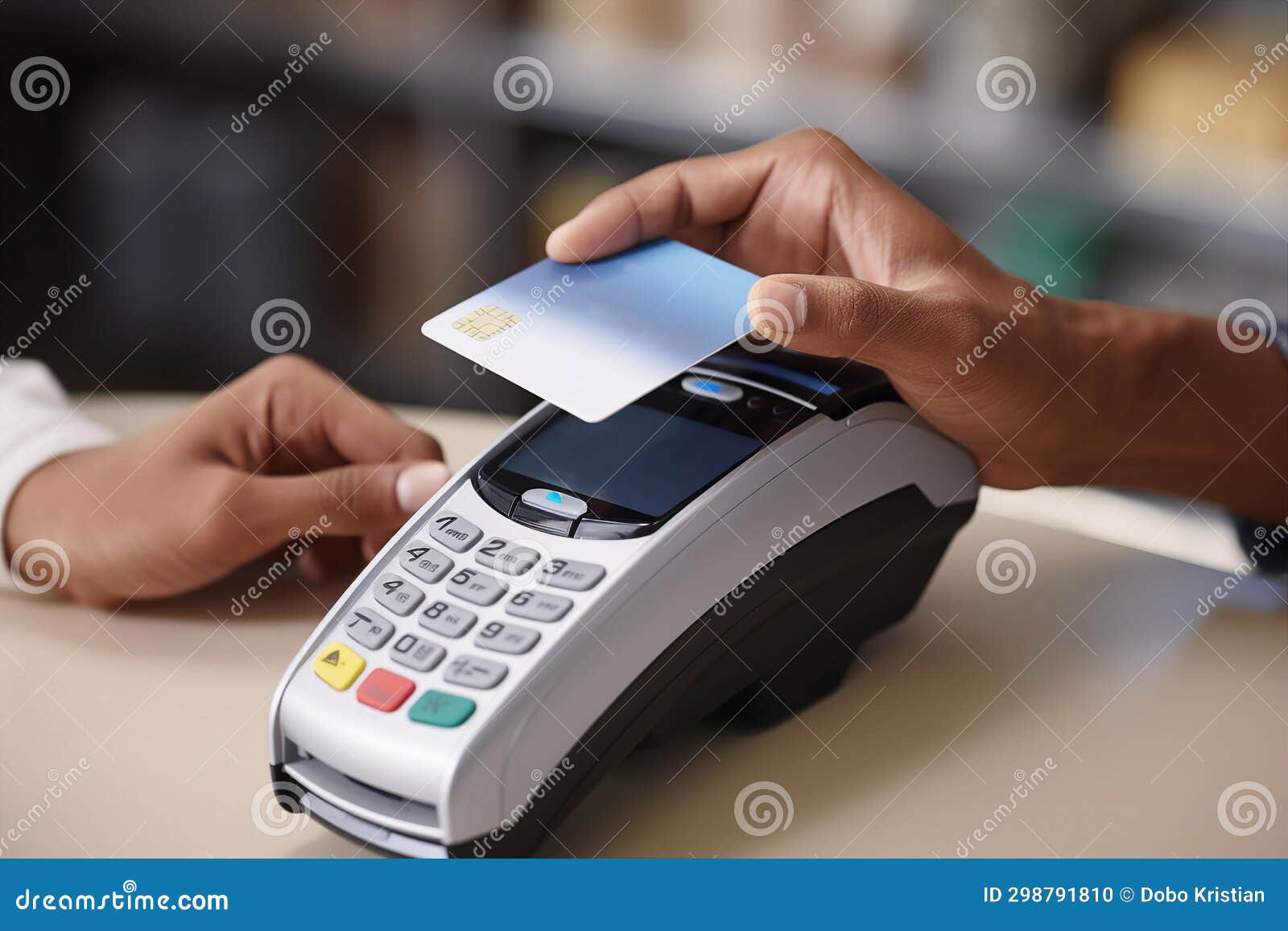 Customer Pay with Credit Card Stock Illustration - Illustration of ...