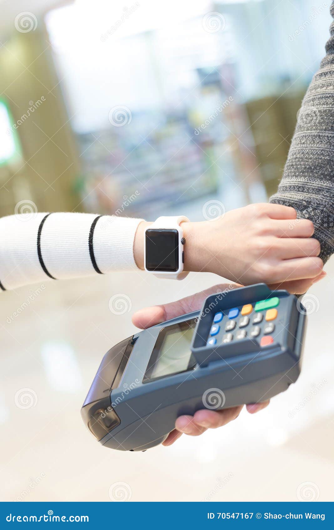 Customer Pay by Smart Watch Stock Image - Image of finance, computer ...