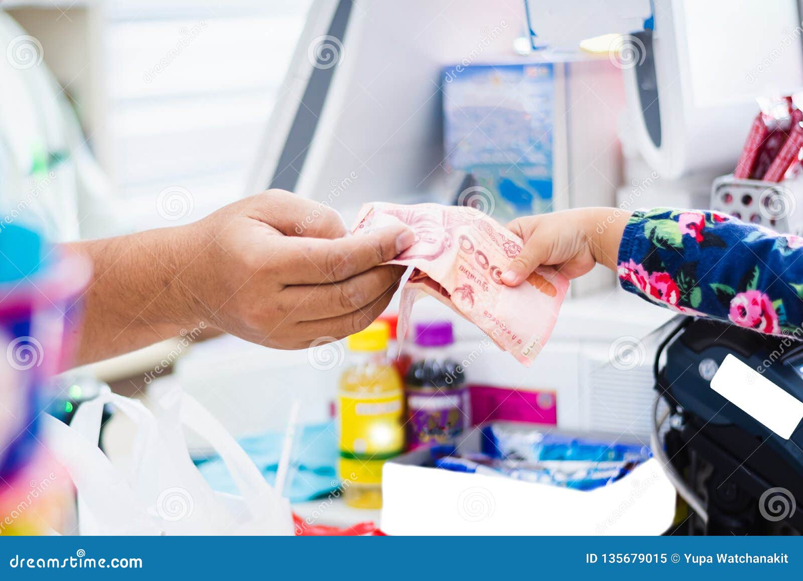 Customer Paying Card by Cash Stock Image - Image of countryside, retail ...